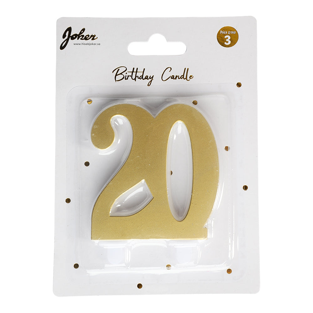Tårtljus 20år Guld – Yippo