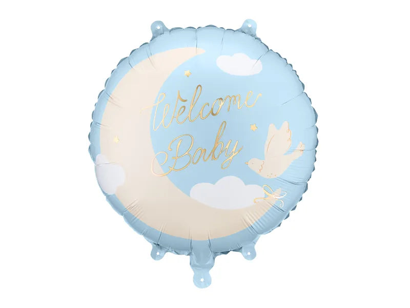 Welcome Baby Ljusblå Heliumballong 45cm – Yippo
